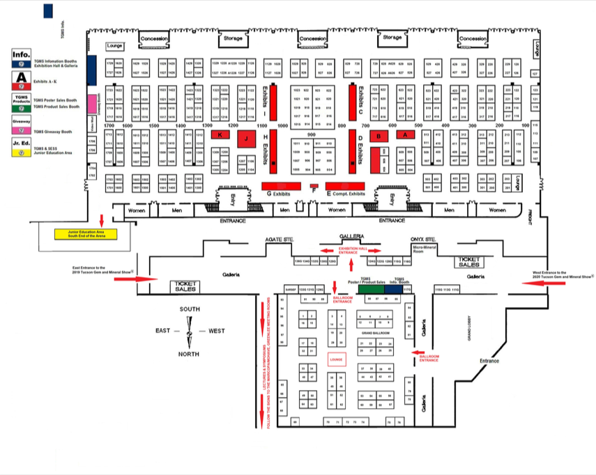 View floor plans for Tucson Gem & Mineral Show®